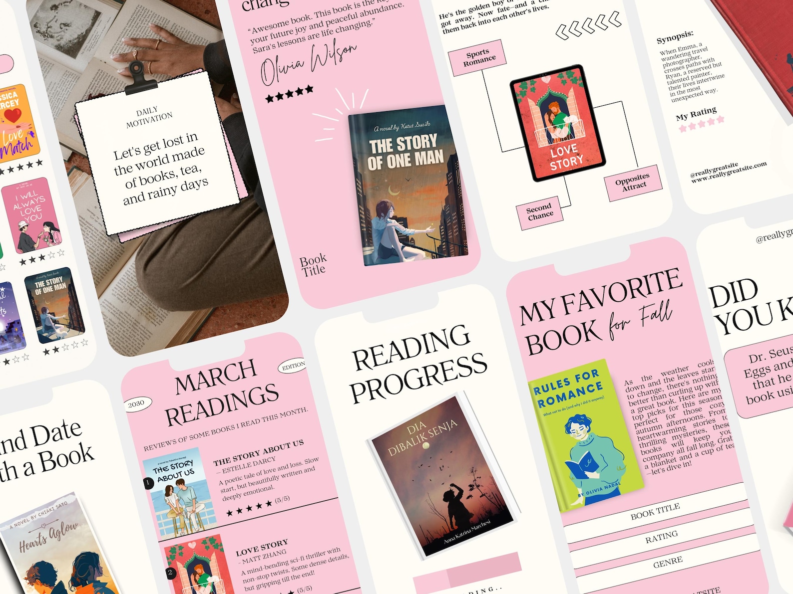 Bookstagram Story Templates, Bookish Instagram for Book Influencers ...