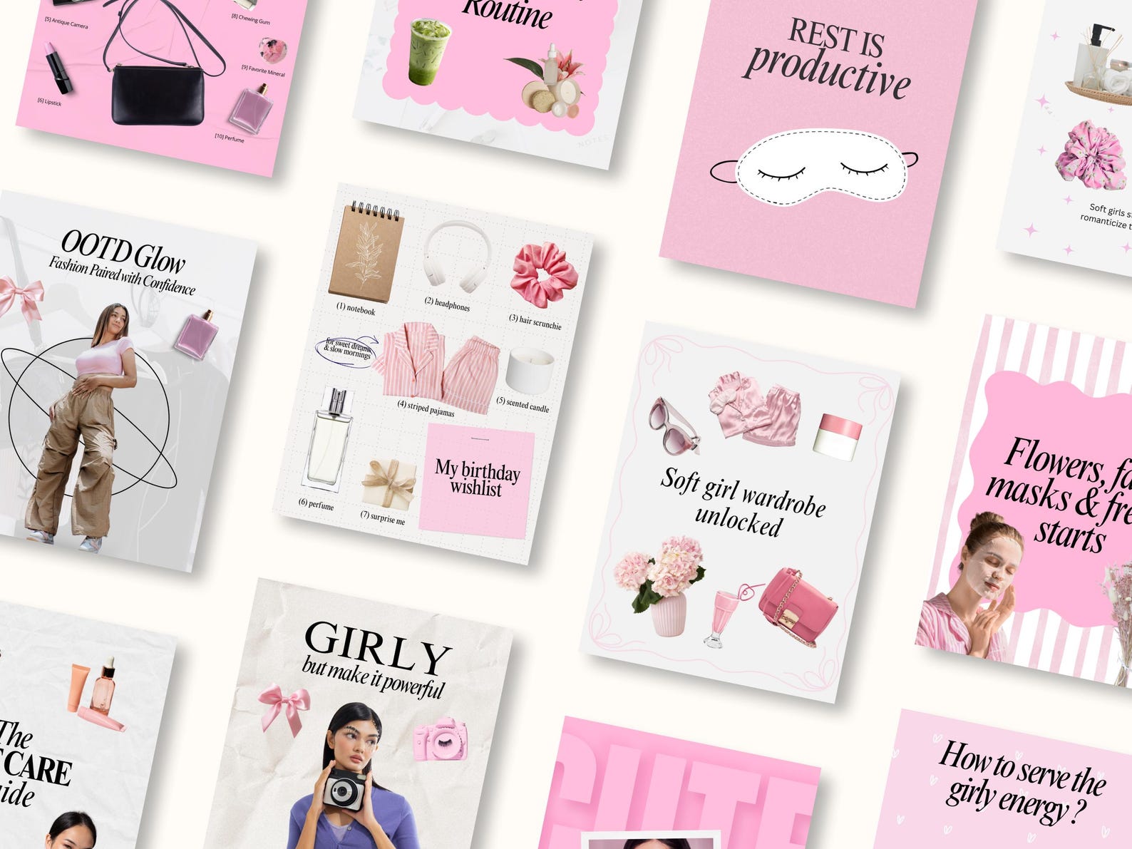 Girly Instagram Templates Pink Aesthetic, Self-care & Wellness Insta ...