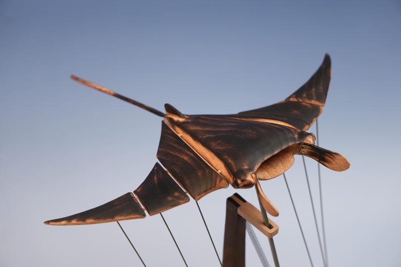 Wooden Flying Manta Ray Automata | Wooden Automaton | Kinetic Sculpture ...