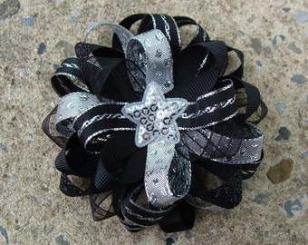 Rainbow Colors Hair Bow Loopy Flower Hair Bow MTM | Etsy