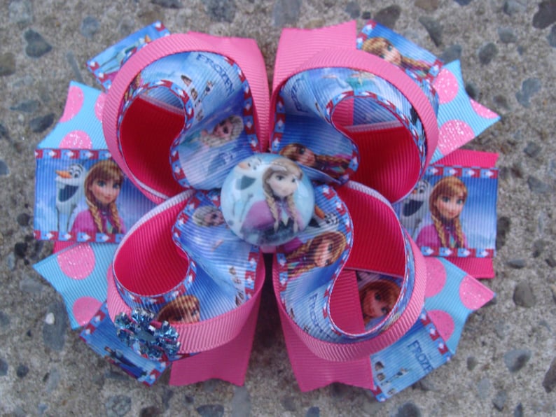 Frozen Hair Bows-large Hair Bow Elsa and Anna Hair Bow - Etsy