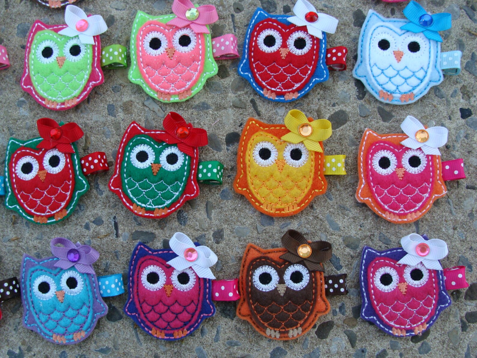 2 felt owl hair clips Embroidered Owl Hair Clip Owl Hair Clip | Etsy