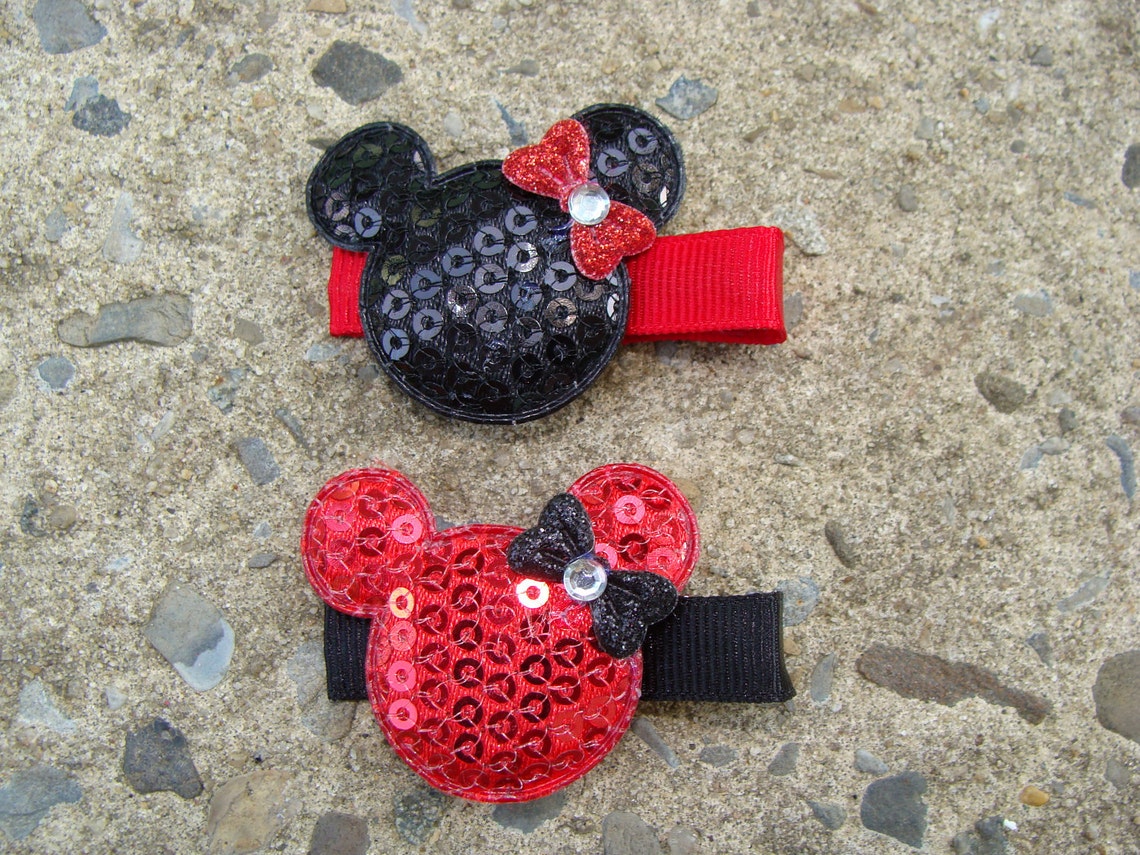 6 Minnie Mouse Birthday Favor Hair Clips Minnie Mouse Hair Clip ...