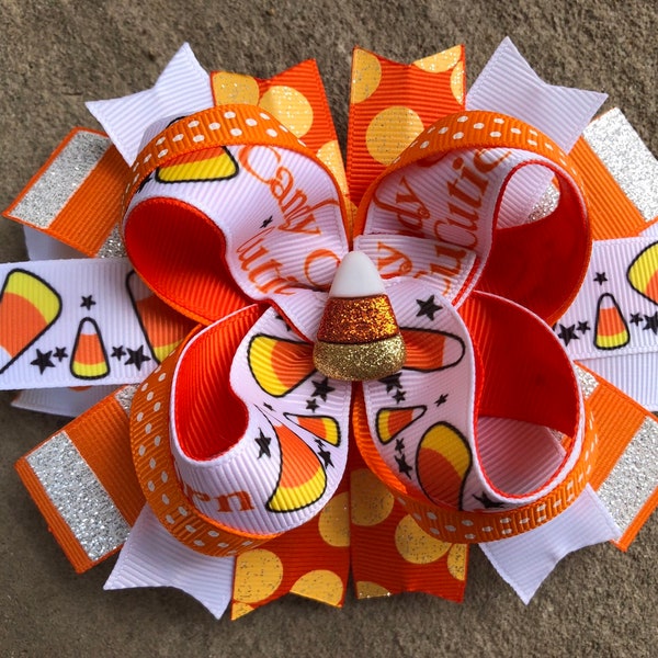 Candy Corn Hair Bow - Etsy