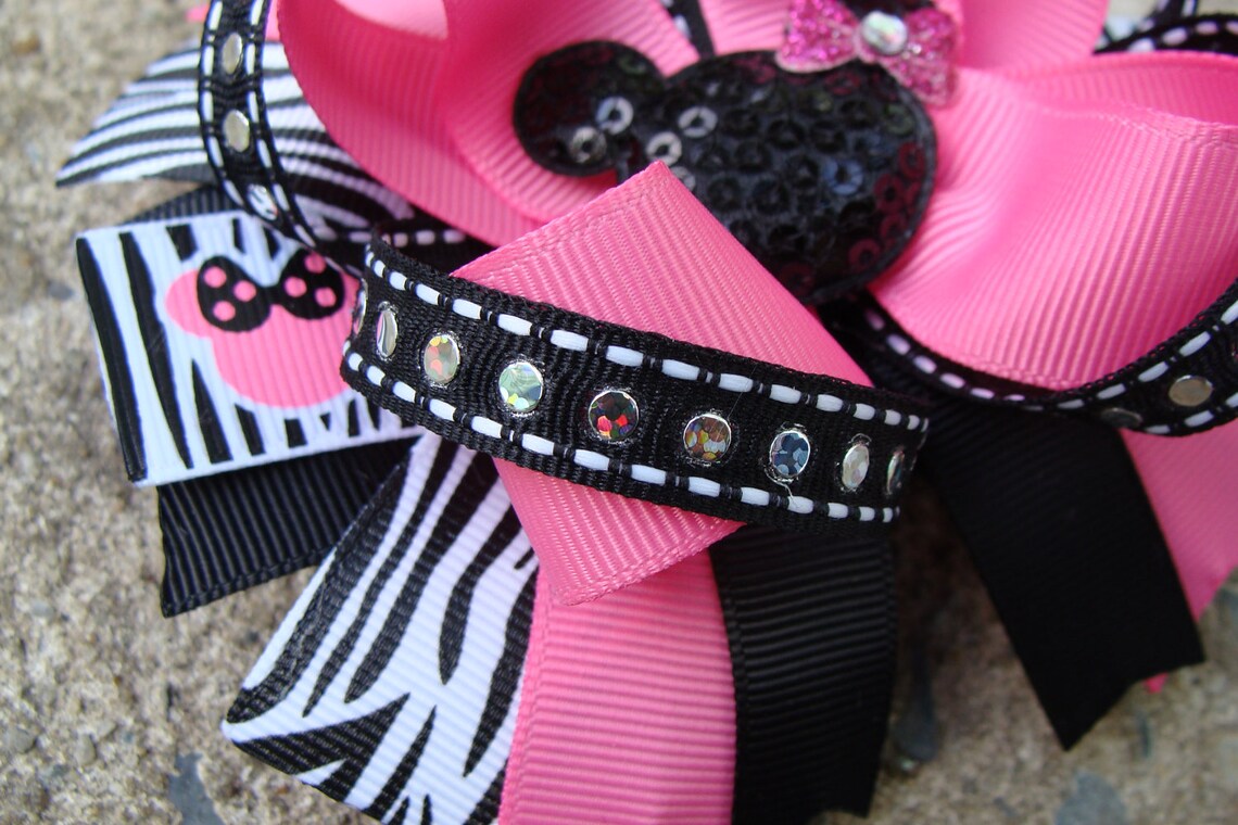 Large Minnie Mouse Hair Bow Boutique Hair Bow Disney Hair Bow - Etsy