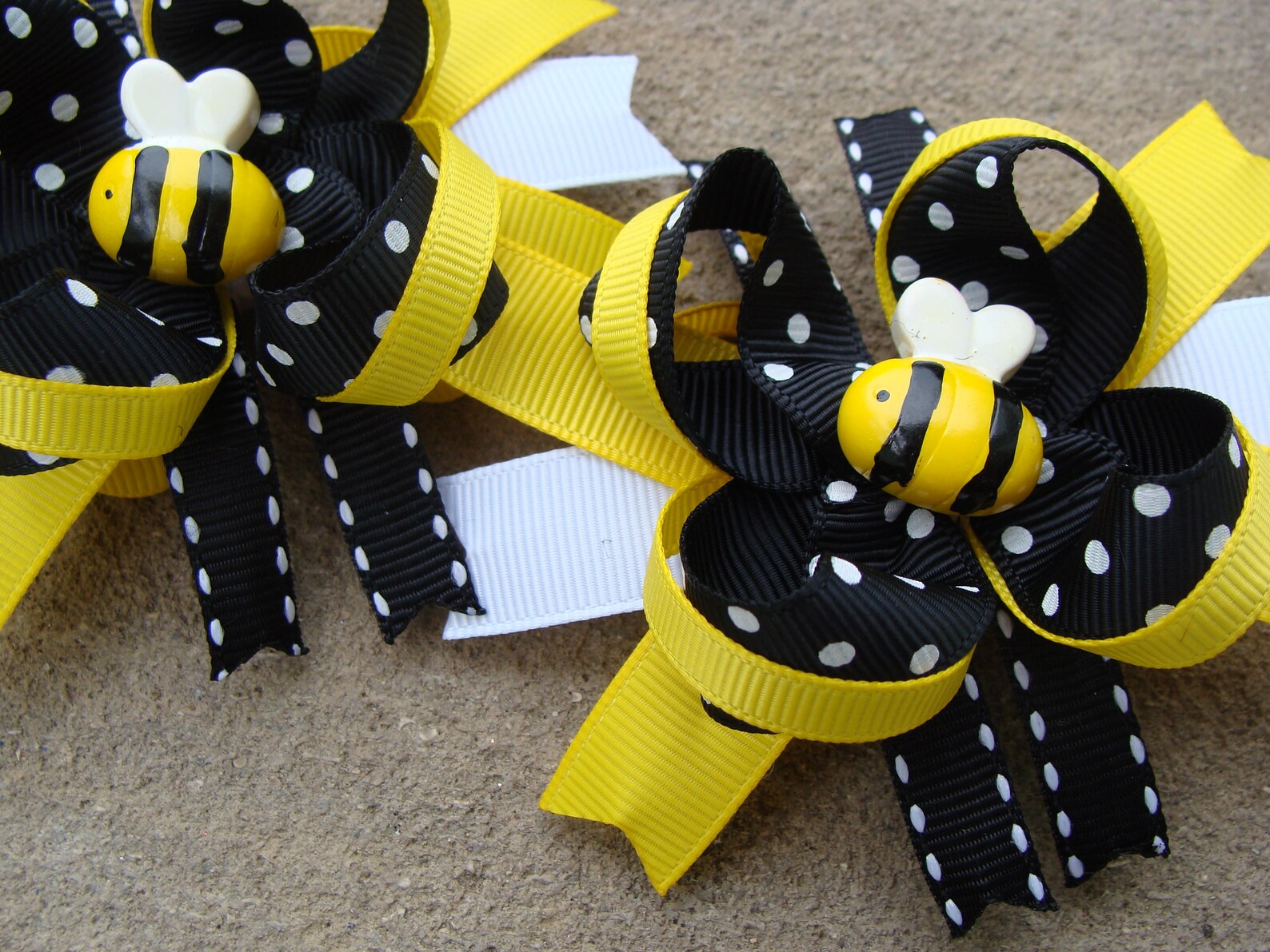 Bumble Bee Hair Bow Mini Boutique Hair Bow TWO Hair Bows Black and ...