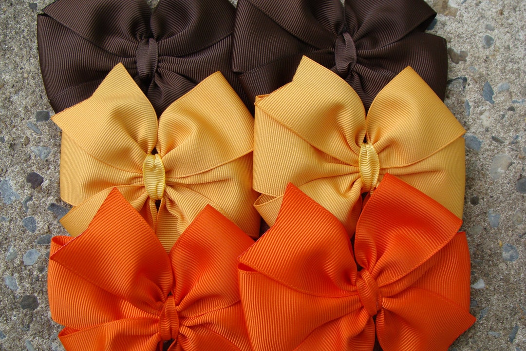 Hair Bow Fall Hair Bows Thanksgiving Hair Bows Pumpkin Hair Bows Hair ...