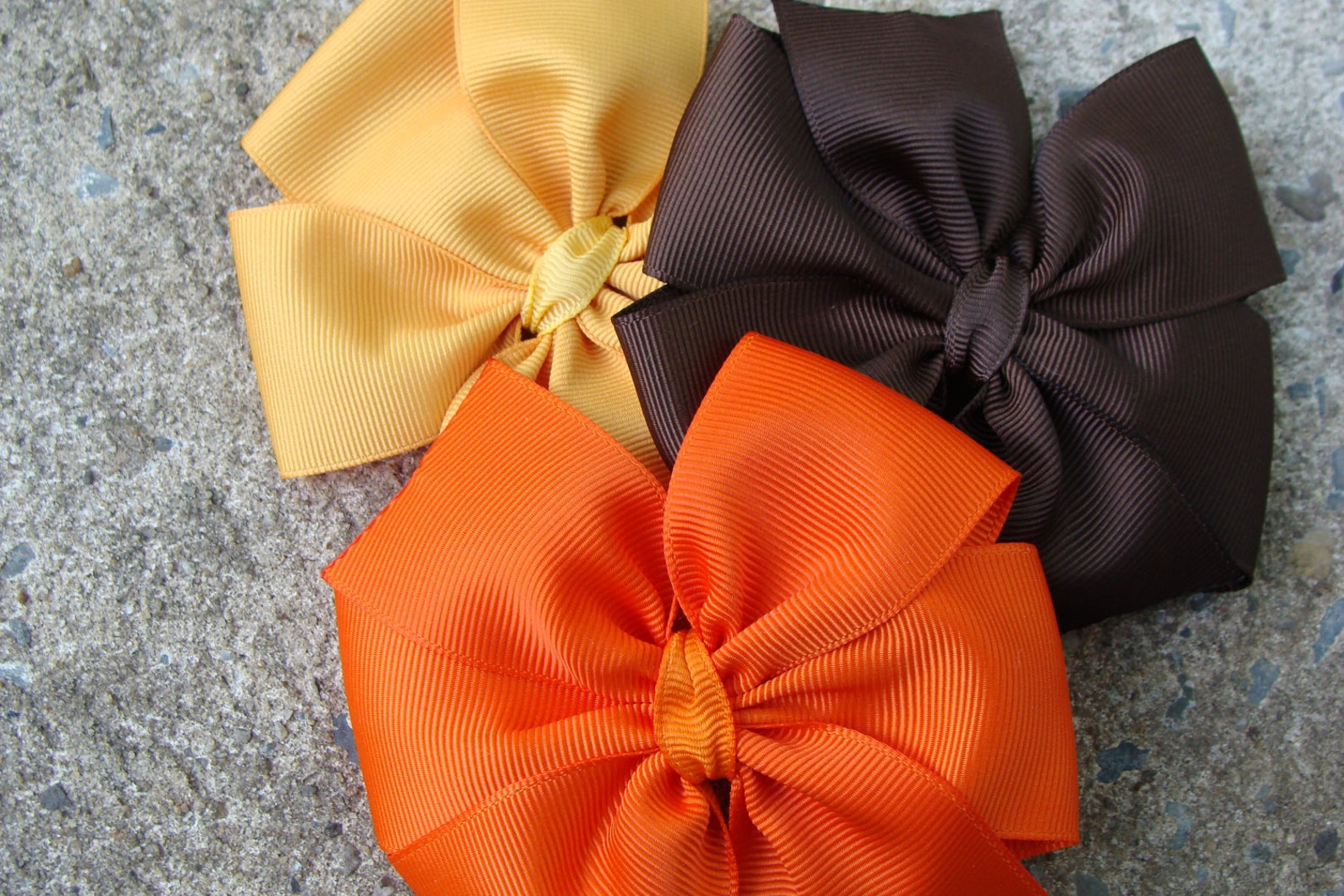 3 Hair Bows Fall Hair Bows Thanksgiving Hair Bows Pumpkin Hair | Etsy