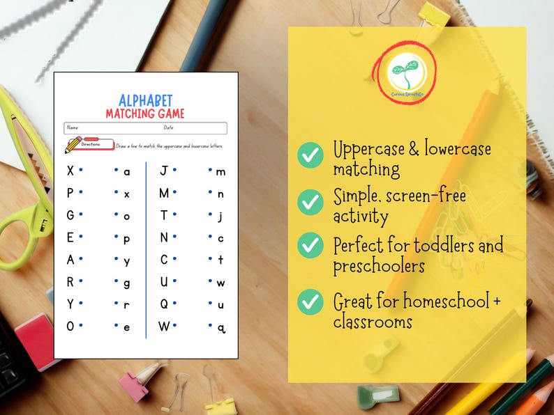 Alphabet Letter Matching Game, Homeschool Letter Games, Alphabet ...