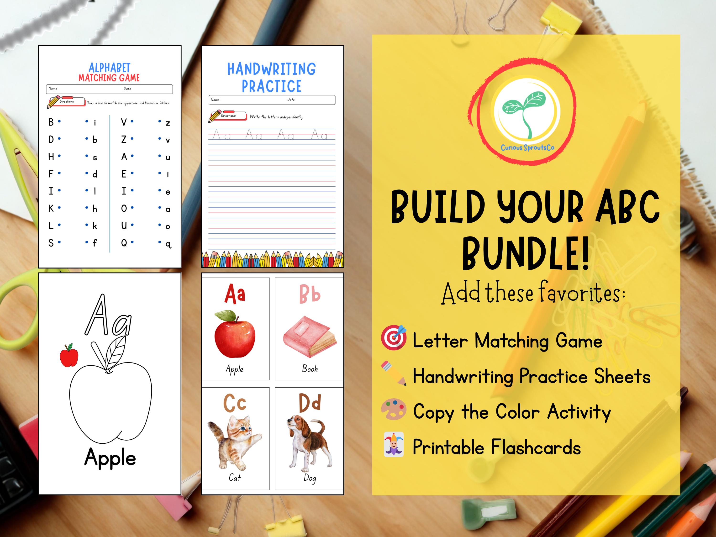 Tracing and Writing Bundle for Toddlers, ABC Practice Sheets, Preschool ...