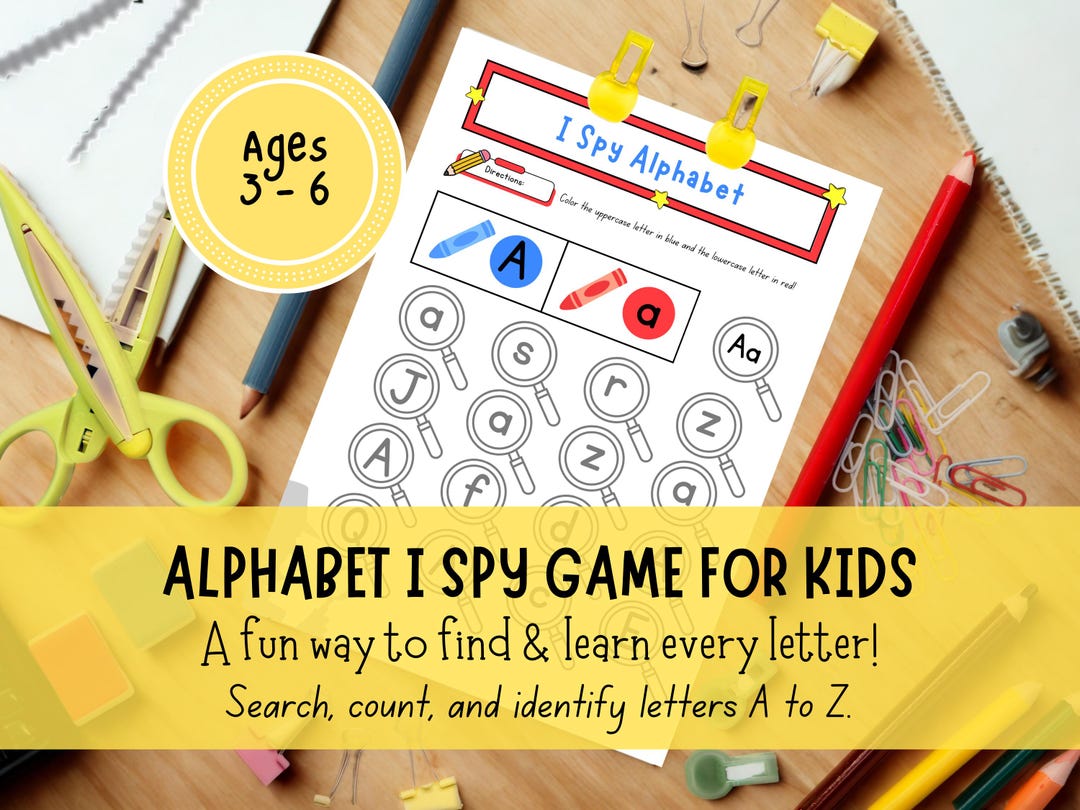 I Spy Alphabet Game Printable, Letter Recognition Activity, Uppercase ...