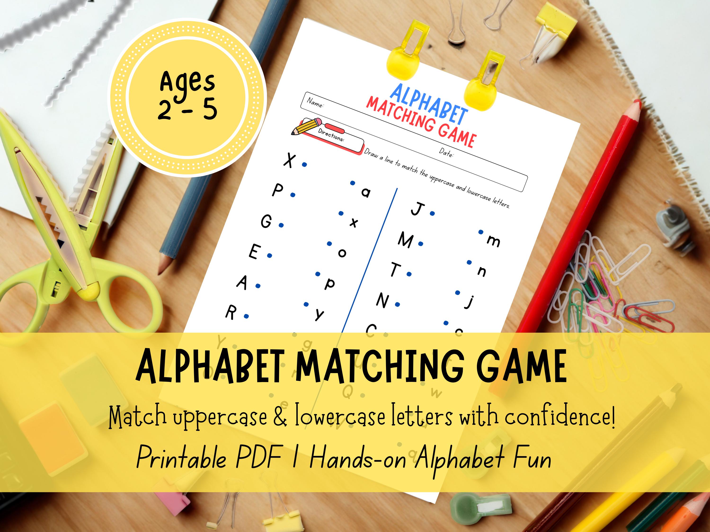 Alphabet Letter Matching Game, Homeschool Letter Games, Alphabet ...