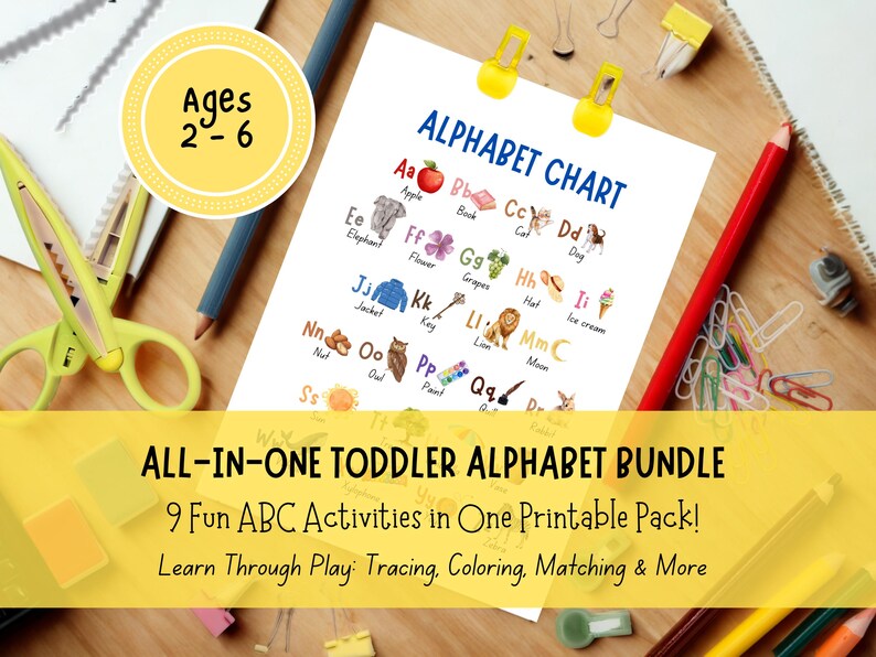 Alphabet Bundle Printable, All-in-one ABC Learning Pack, Preschool ...