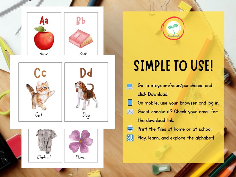Alphabet Flashcards Printable, ABC Flashcards, Preschool Letter ...