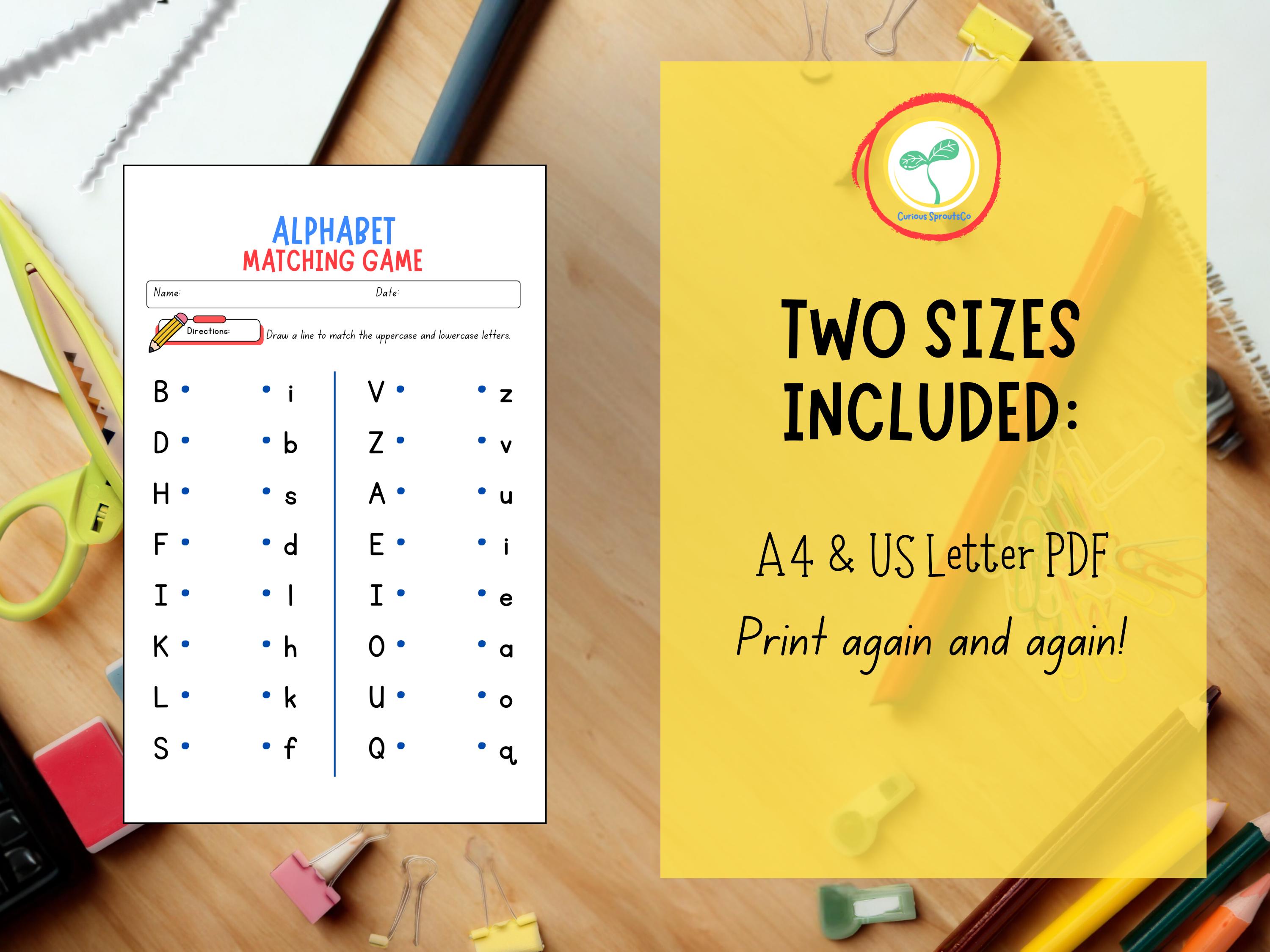 Alphabet Letter Matching Game, Homeschool Letter Games, Alphabet ...