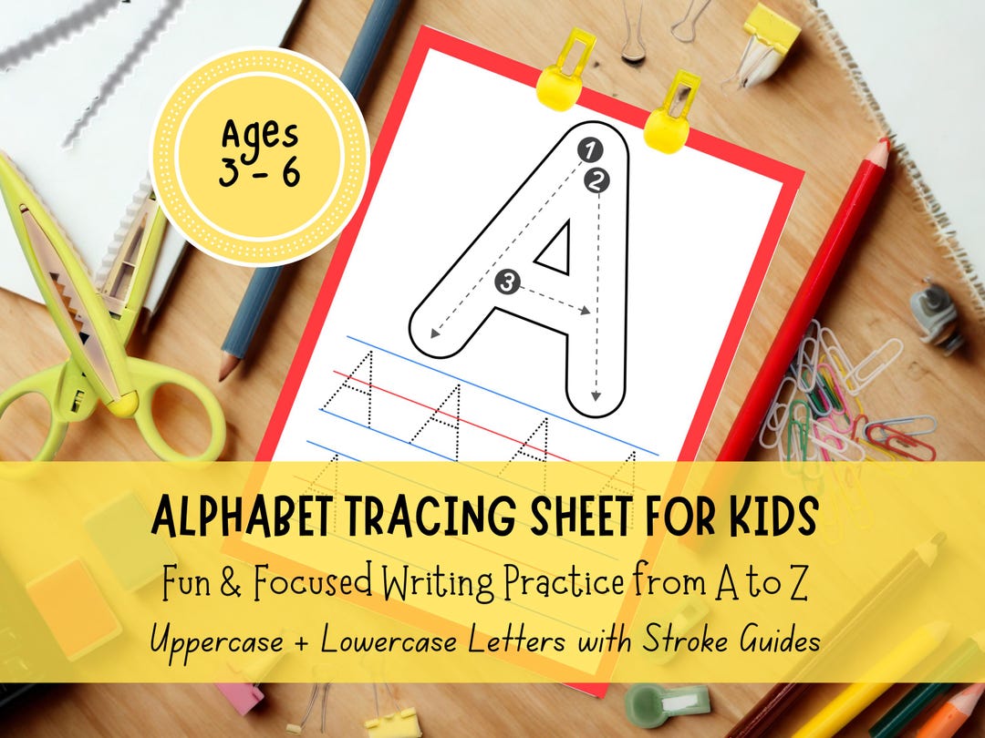 Alphabet Tracing Sheet Printable, Letter Tracing Worksheet for ...