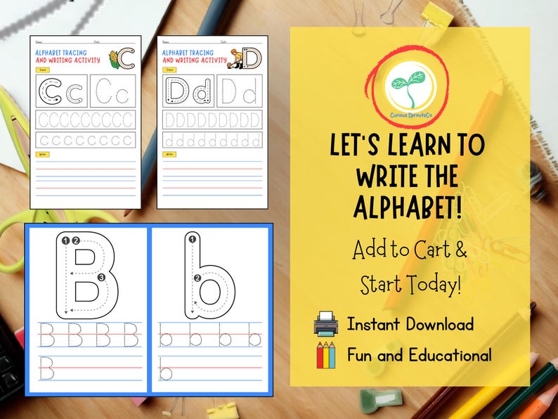 Tracing and Writing Bundle for Toddlers, ABC Practice Sheets, Preschool ...