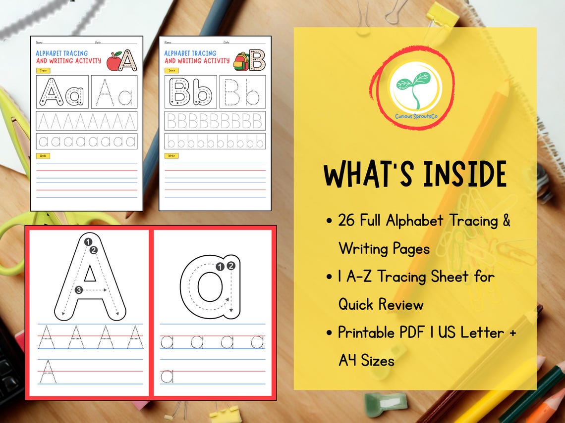 Tracing and Writing Bundle for Toddlers, ABC Practice Sheets, Preschool ...