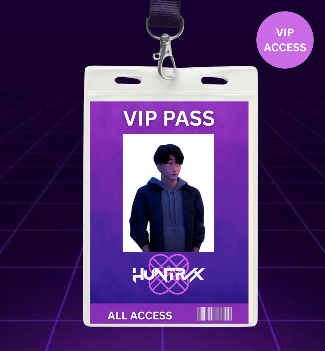Kpop Demon Hunters Jinu VIP Pass | Huntrix ID Badges | Printable Kpop ...