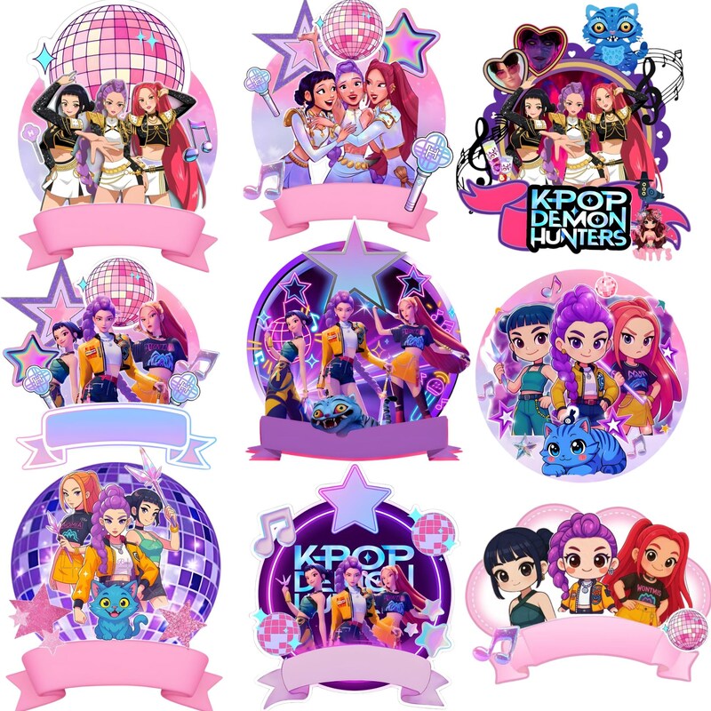 Kpop Demon Hunters Cake Toppers Printable Etsy Kpop Demon Hunters Cake Toppers Printable Etsy