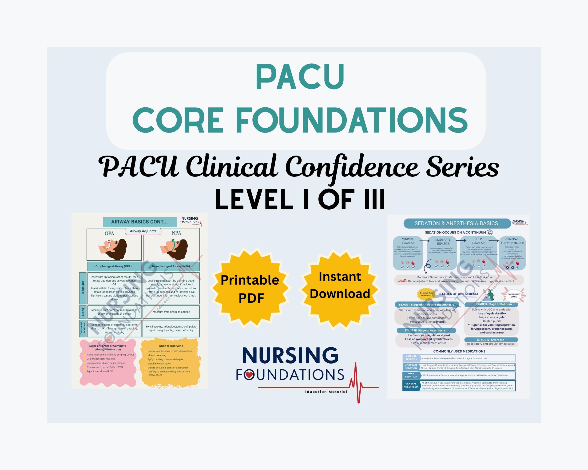 PACU Core Foundations Study Guide Bundle | Level I: PACU Clinical ...