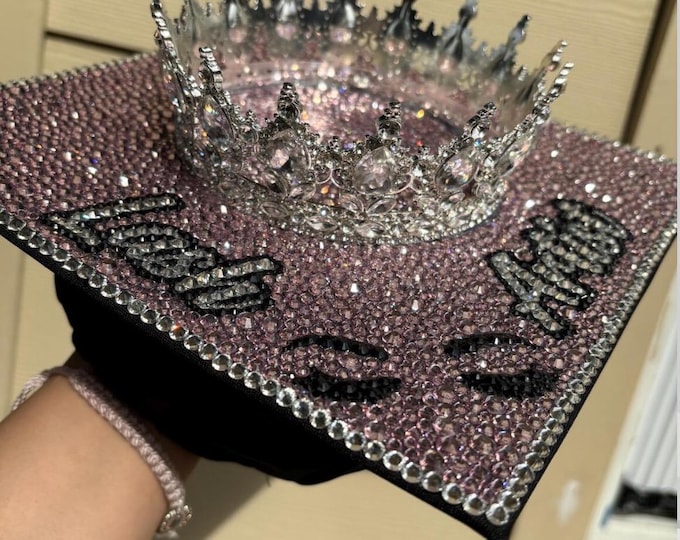 Custom Rhinestone Graduation Cap With Crown – 3D Bling Cap Topper | Add ...