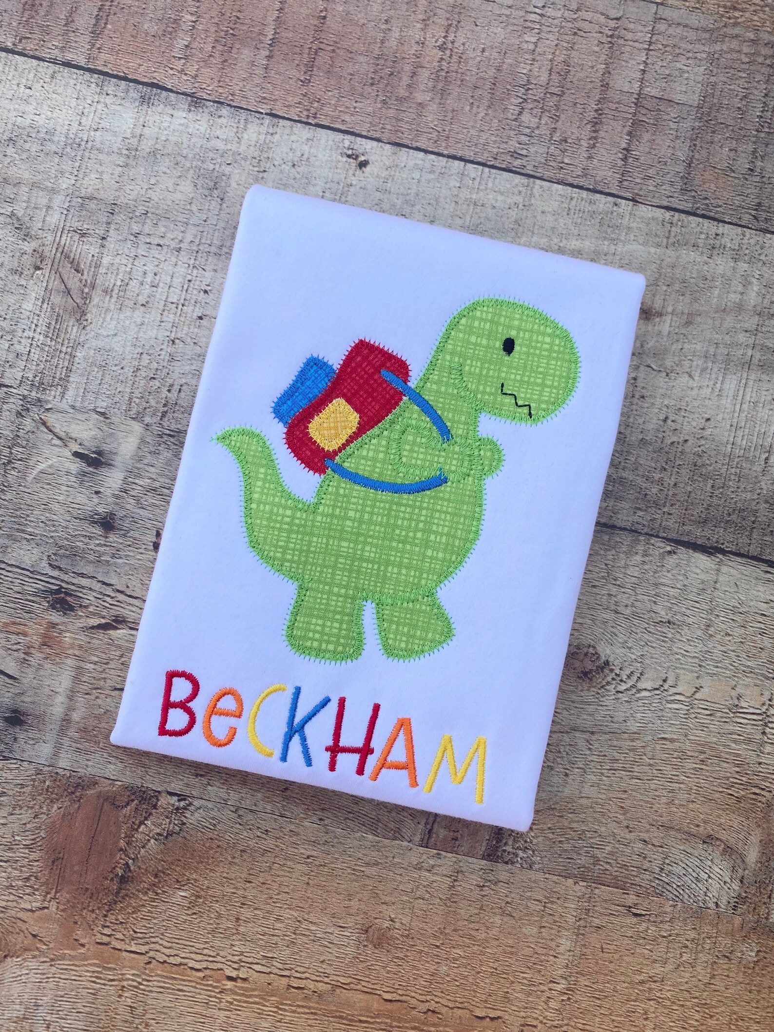 Dinosaur First Day of School Applique Shirt Preschool Pre K - Etsy