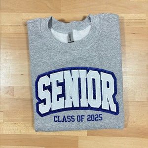 Senior Class of 2025 Sweatshirt: Glitter Embroidered Crewneck - Etsy