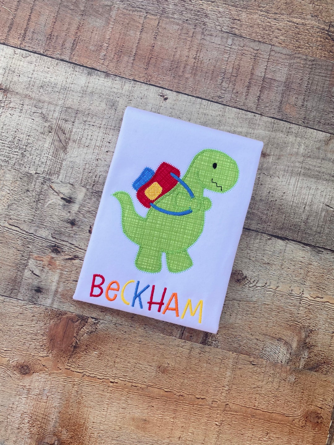 Dinosaur First Day of School Applique Shirt Preschool Pre K ...