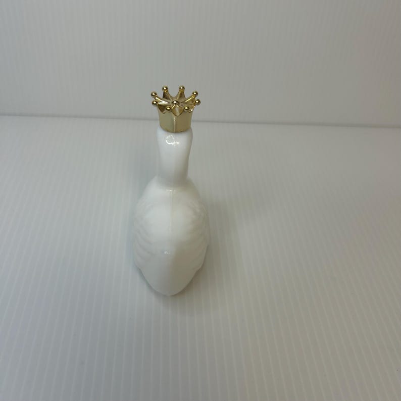 Vintage Avon Royal White Milk Glass Swan Wearing Gold Crown ...