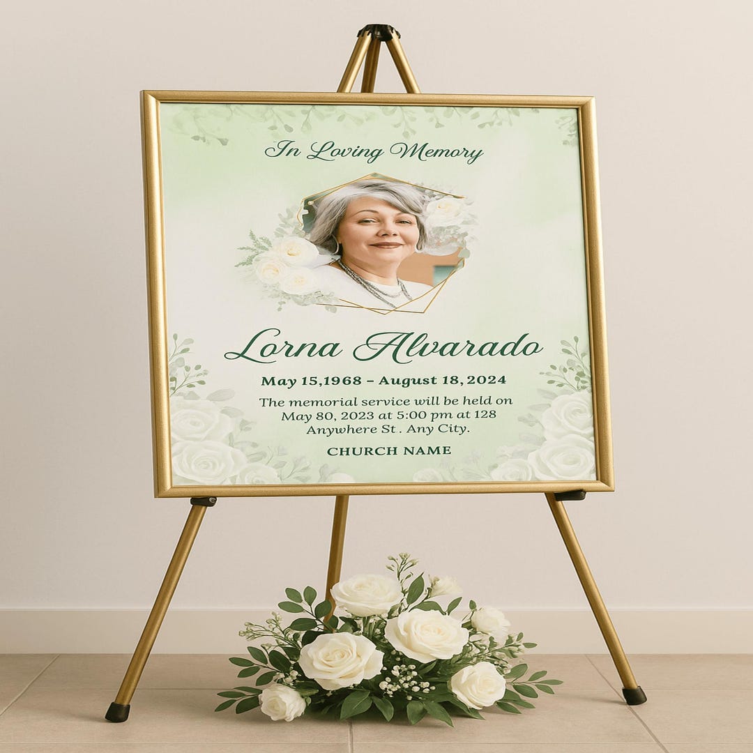 Funeral Welcome Sign Template, Editable Celebration of Life Poster ...