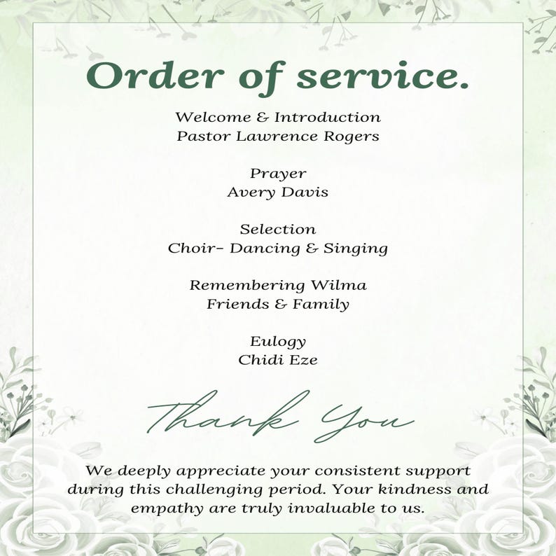 Funeral Welcome Sign Template, Editable Celebration of Life Poster ...