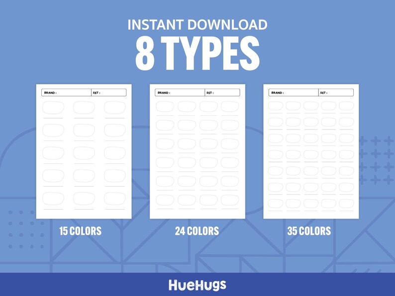 Printable Color Swatch Chart | A4 PDF for Markers & Paints (15–120 ...