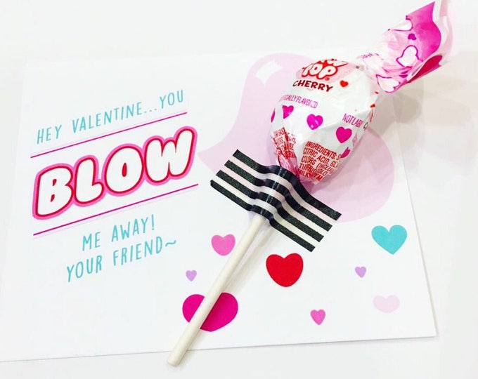 Blow Pop Valentines Printable Cards | INSTANT DOWNLOAD - Etsy