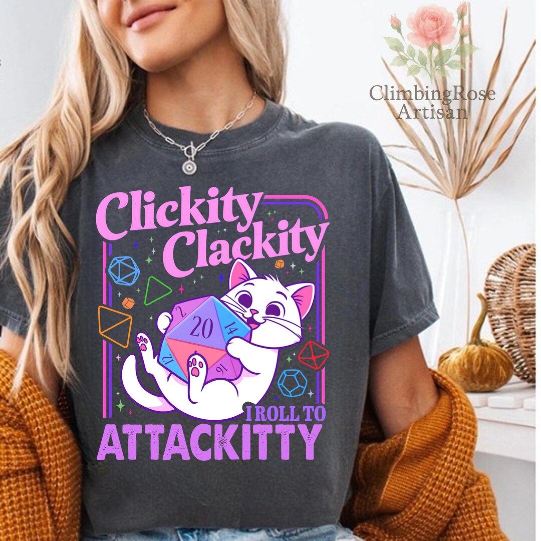 Clickity Clackity Cat PNG, Dice Attackitty Digital Download, Fantasy ...