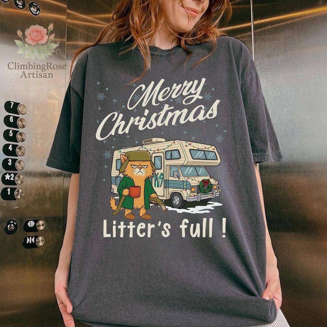 Merry Christmas Litter's Full PNG, Funny Cat Christmas Clipart ...