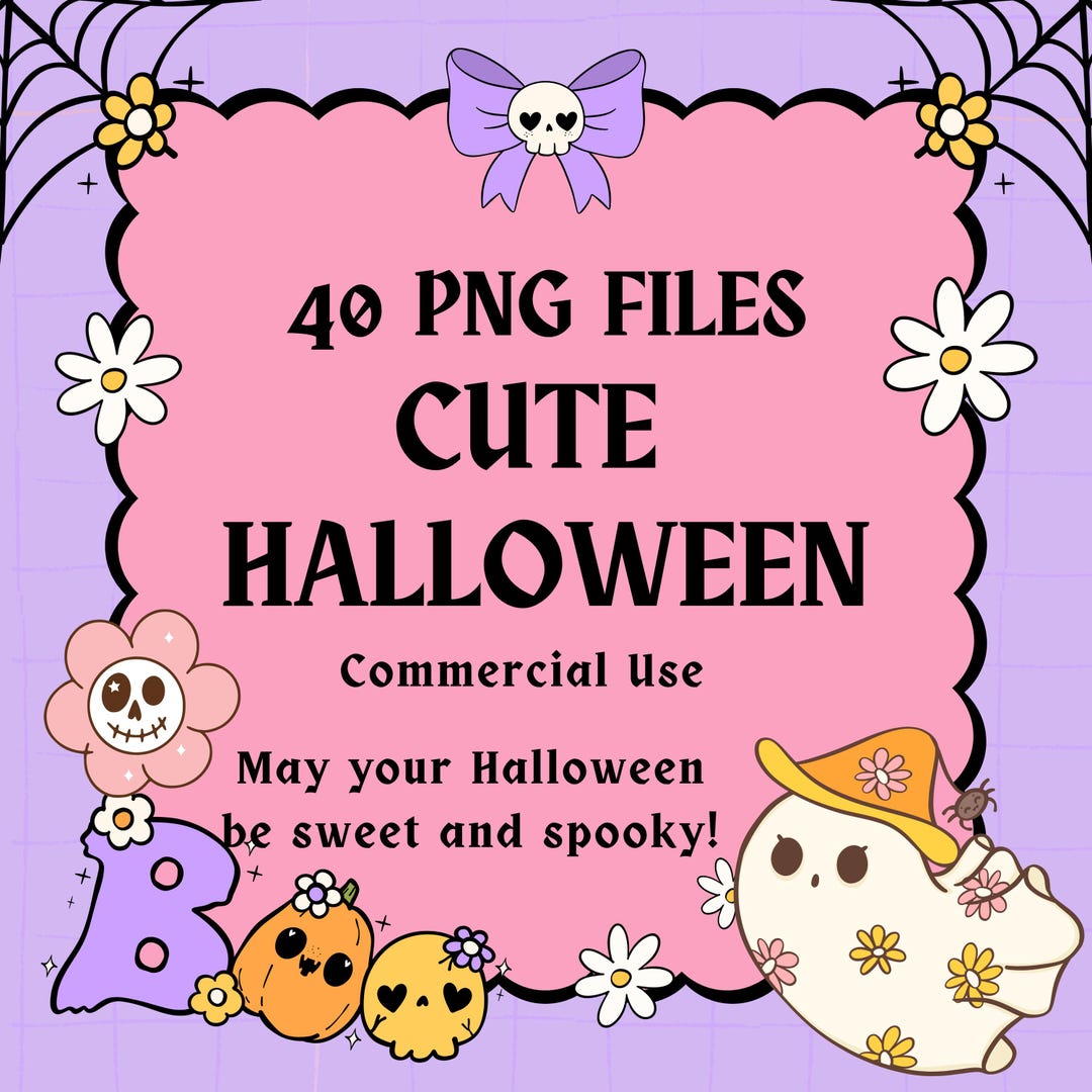 Cute Halloween Clipart - Watercolor - Ghost - Pumpkin - Cat - Spider ...