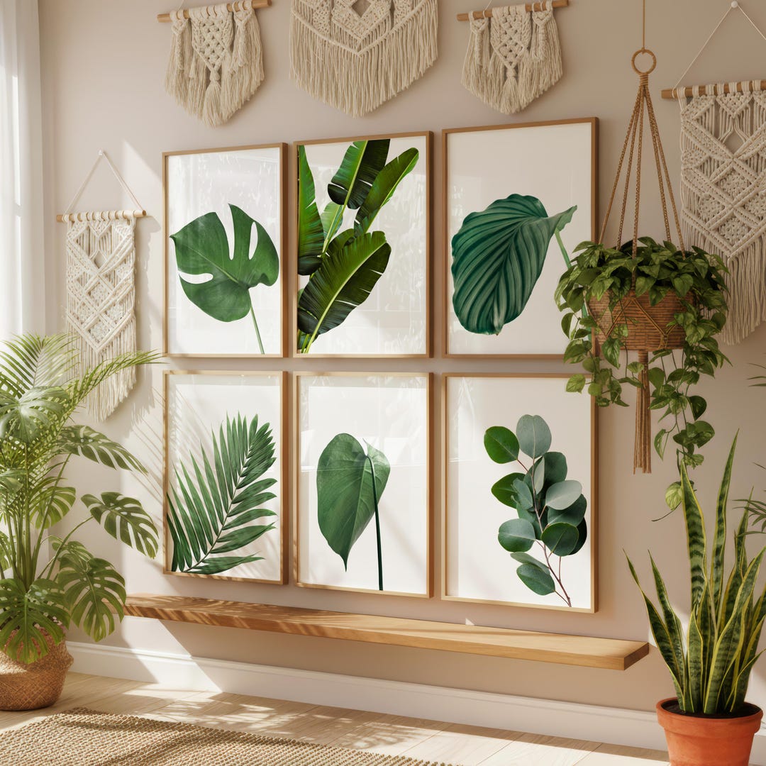 Plant Print Poster Set of 8, Botanical Wall Art Digital Download ...