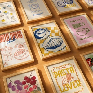 60 Retro Kitchen Gallery Wall Art Set, Trendy Food & Drink Prints ...