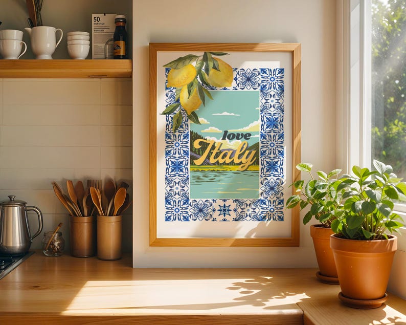 Italian Food Poster Set | La Dolce Vita Kitchen Prints , Retro Italian ...