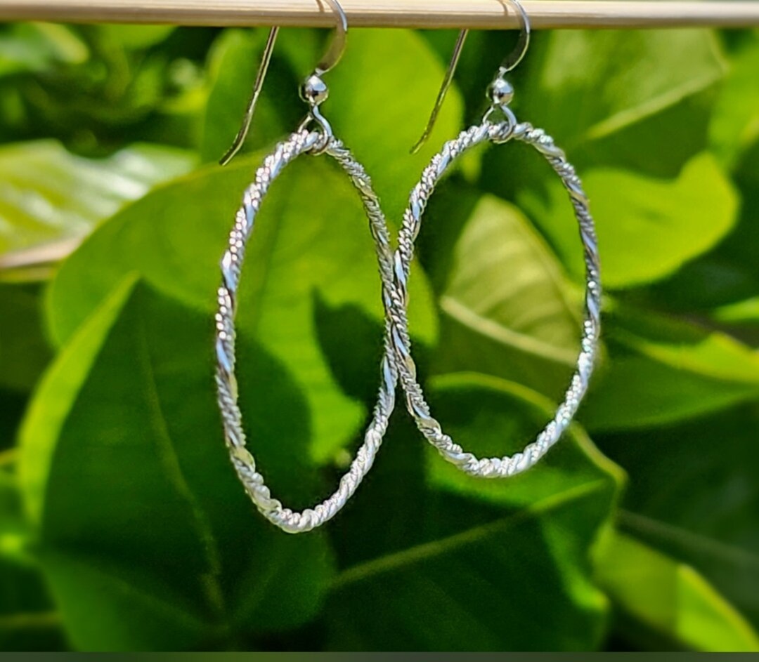 Weaved Sterling Silver Hoop Earrings - Etsy