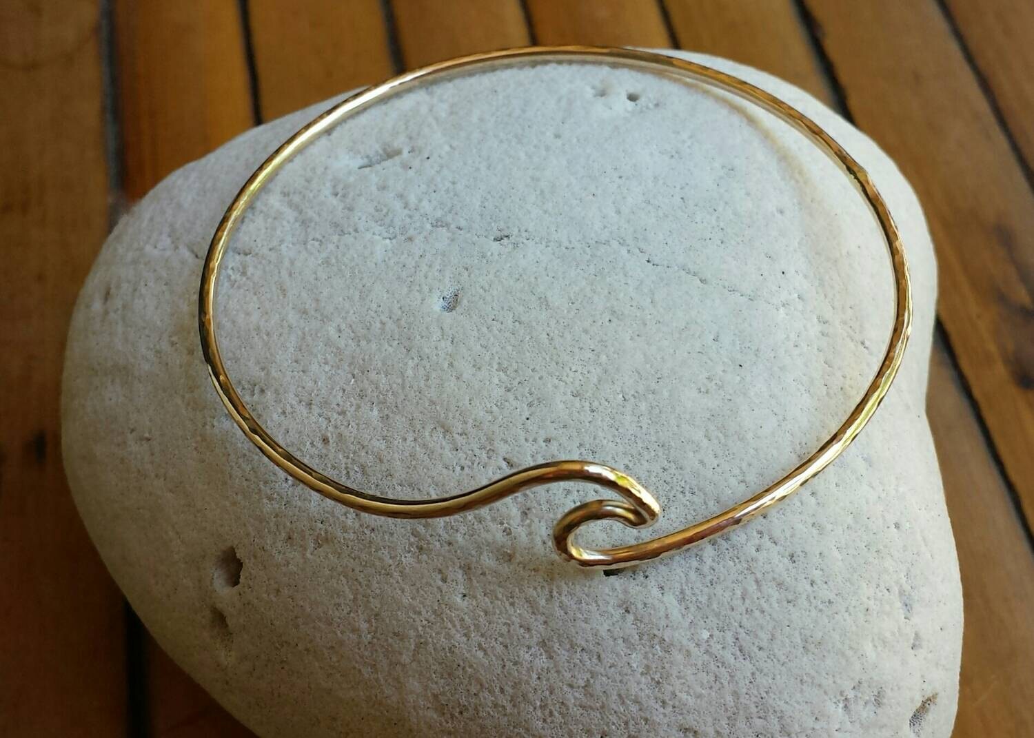 Gold Wave Bangle Bracelet Made in Hawaii - Etsy