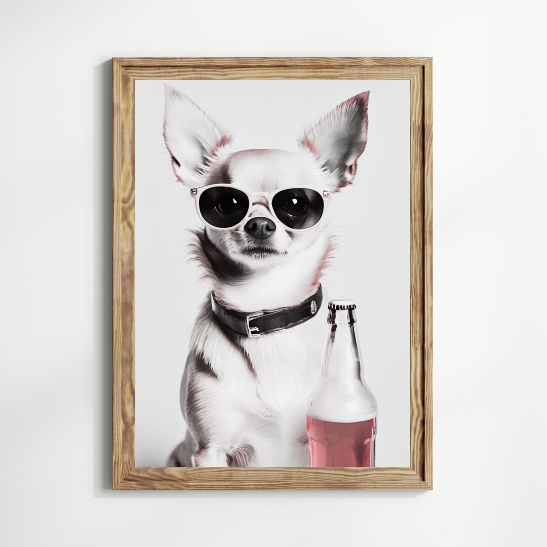 Funny Chihuahua Poster – Printable Dog Wall Art | Whimsical Animal ...