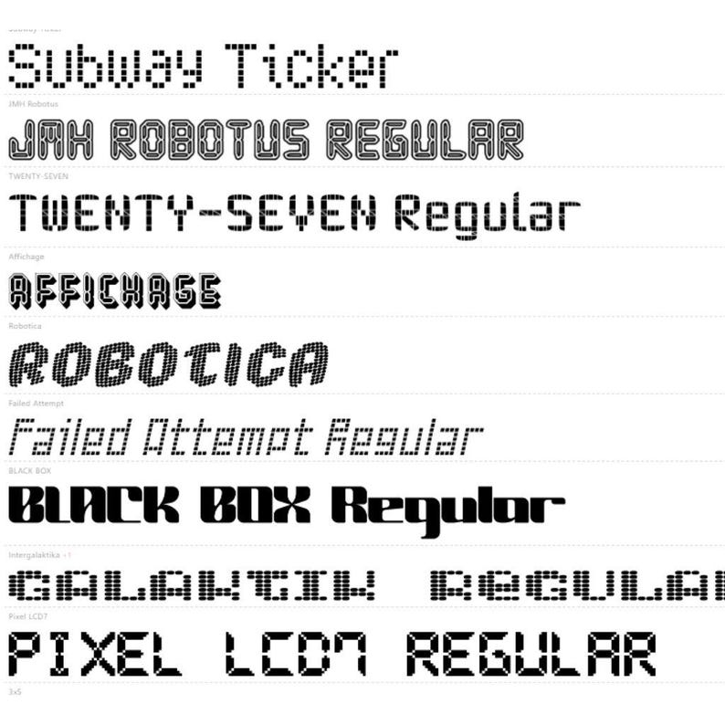 LCD Font Pack: Modern Display Typeface (digital Download) - Etsy