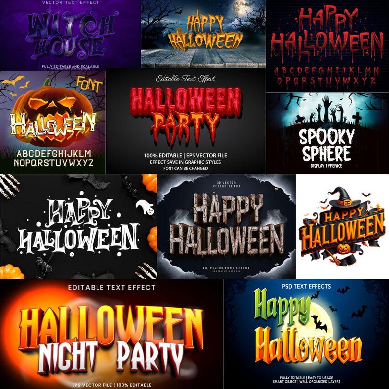 Halloween Font Bundle: 300+ Scary Fonts for Canva & Cricut - Etsy