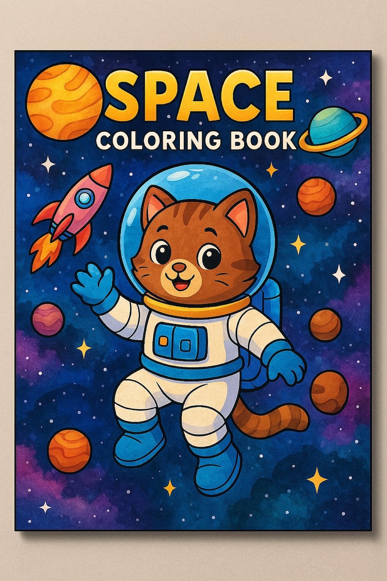 Space Adventure Coloring Book PDF for Kids & Teens, 30 Unique Outer ...