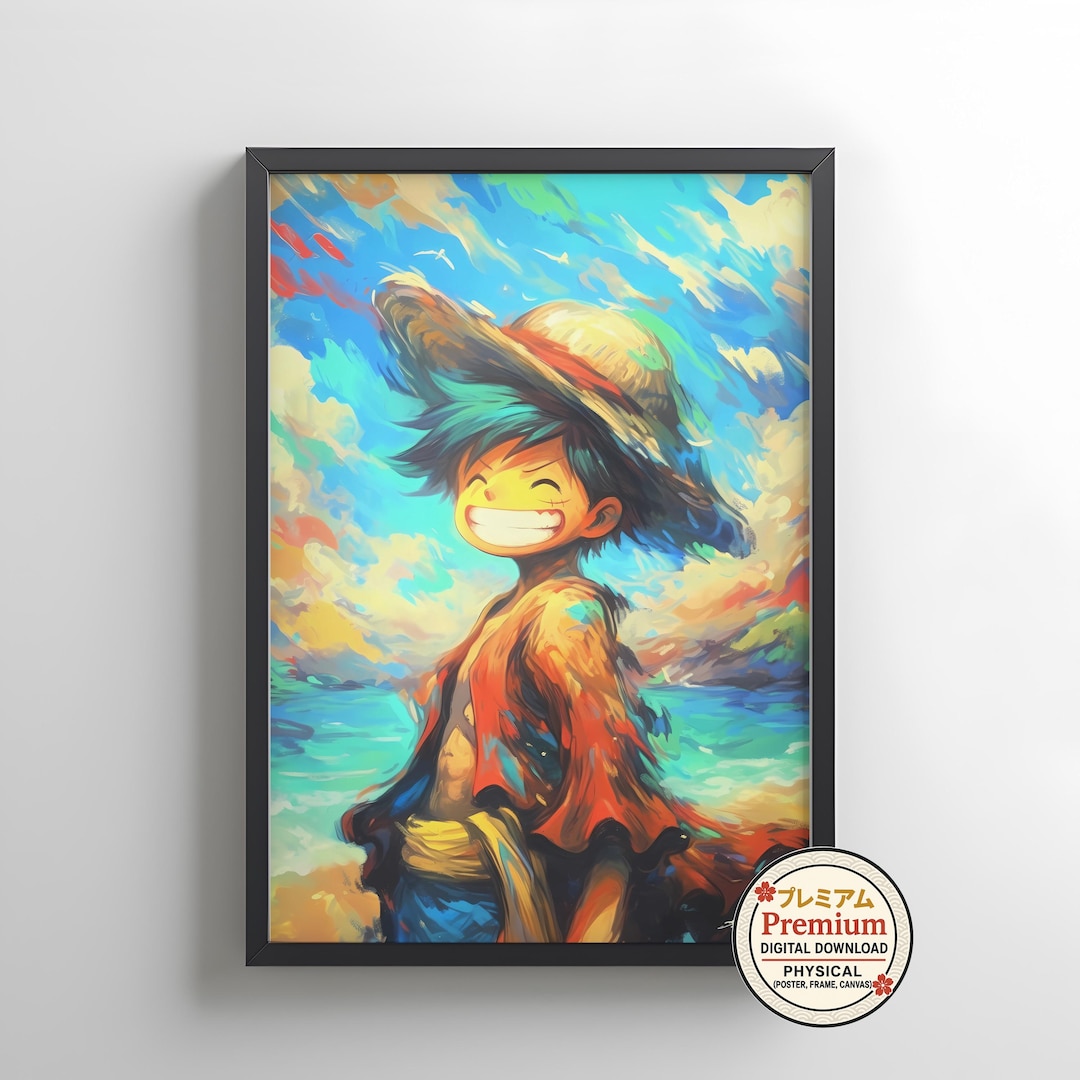 Monkey D Luffy Portrait, One Piece, Anime Manga Gift, Japanese Retro ...
