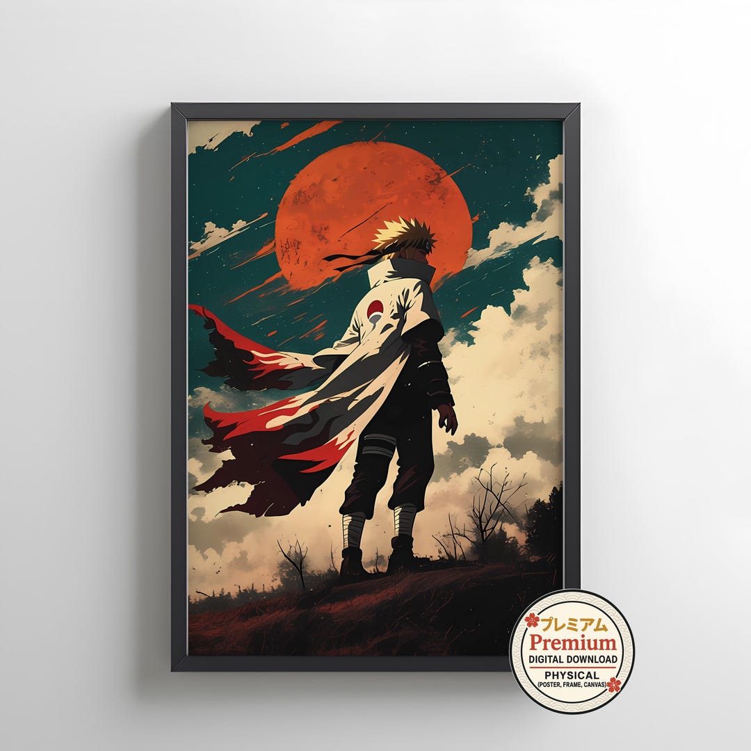 Vintage Naruto Minato Poster, Anime Poster Gift, Gift for Manga Lover ...