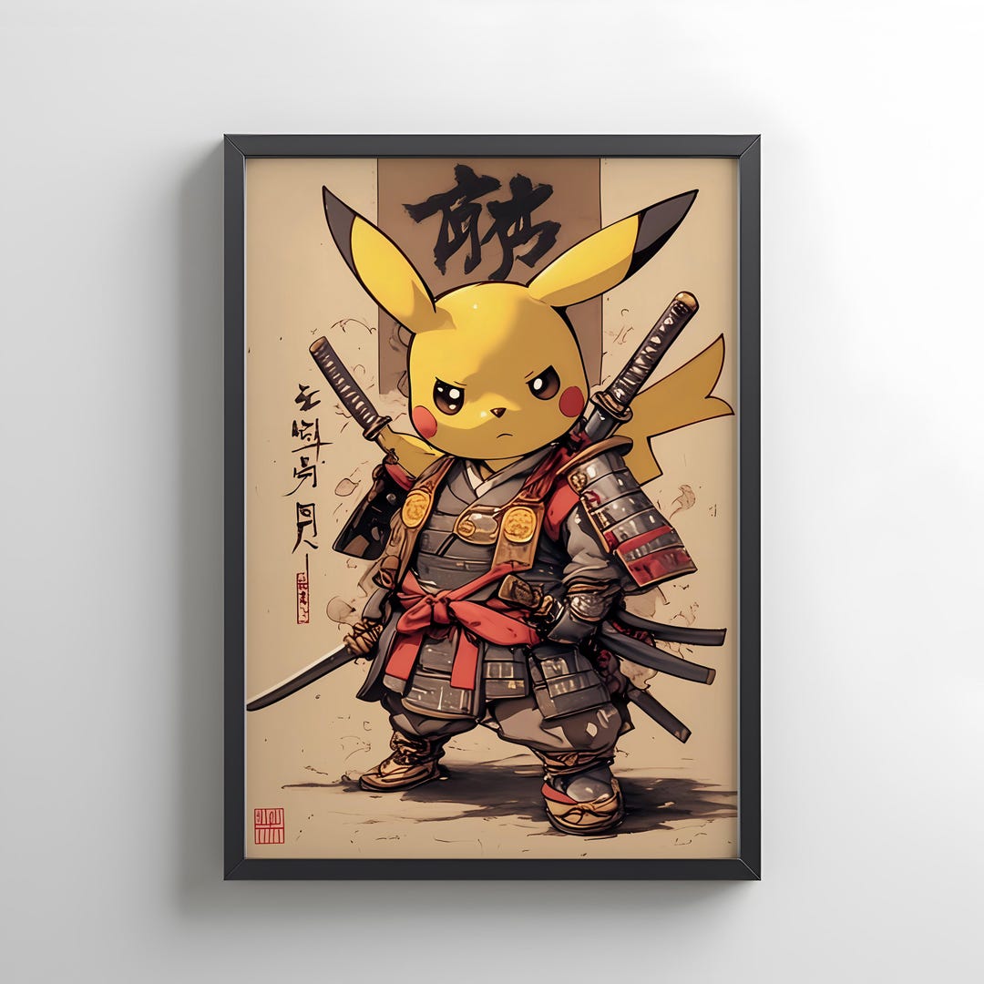 Pikachu Samurai Warrior - Vintage Japanese Armor Art - Ultra Resolution ...