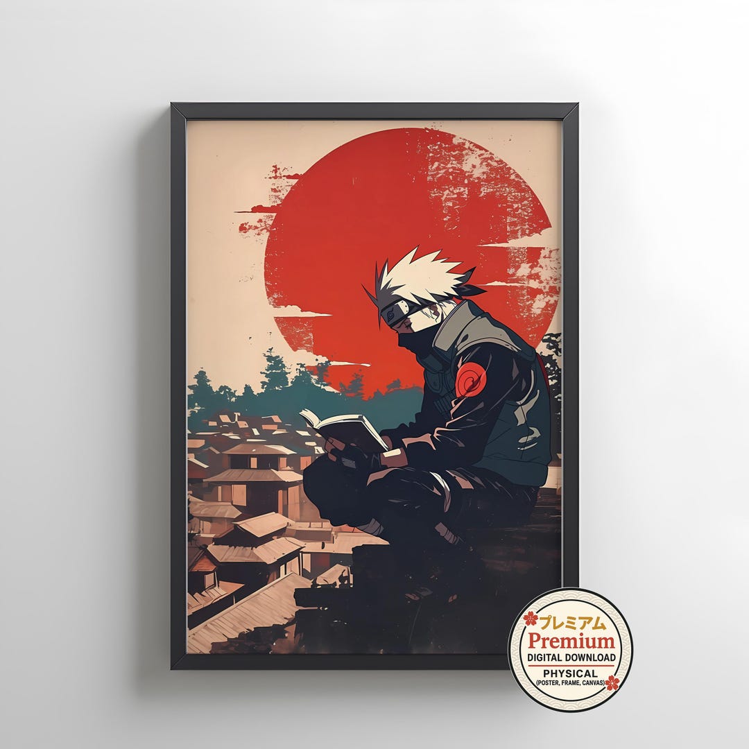 Vintage Naruto Kakashi Poster, Anime Poster Gift, Gift for Manga Lover ...